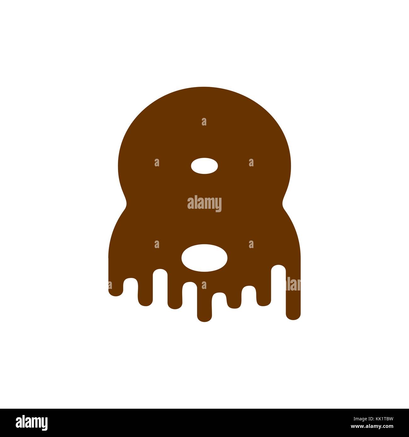 Number 8 Chocolate font. Sweetness numeral eight alphabet. Liquid ...