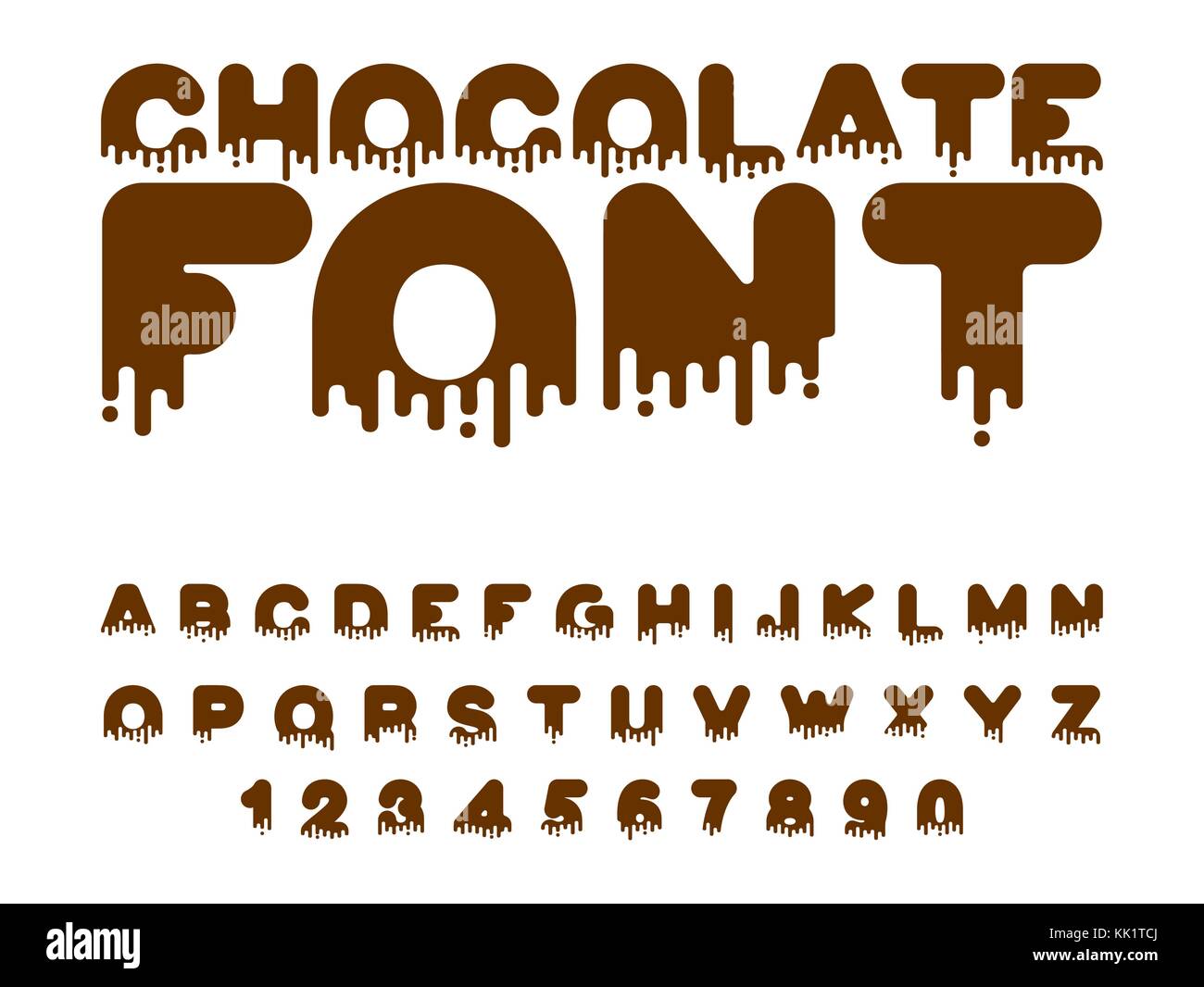 Chocolate font. sweetness alphabet. Liquid lettering. Sweet viscous ABC ...