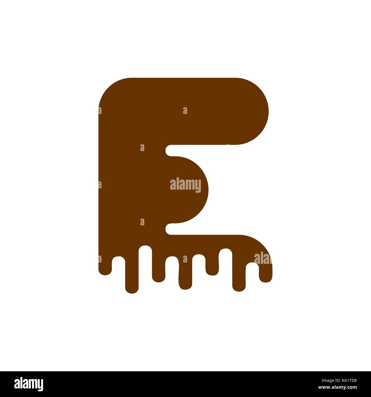Letter E Chocolate font. sweetness alphabet. Liquid lettering. Sweet ...