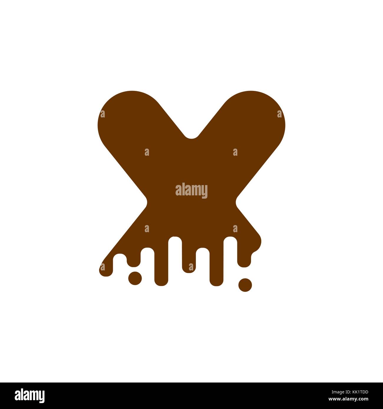 Letter X Chocolate font. sweetness alphabet. Liquid lettering. Sweet ...