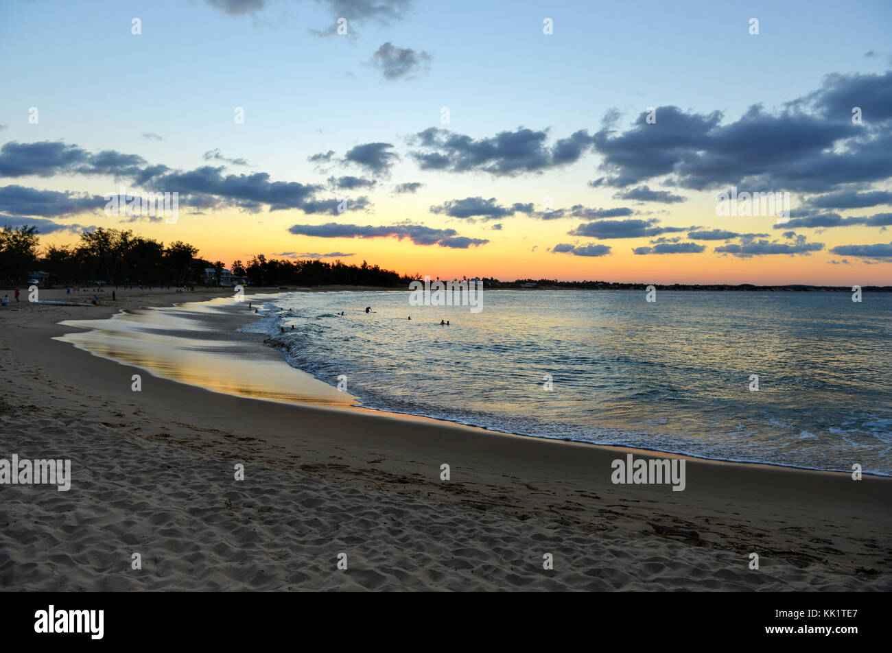 Tofo Beach at sunset in Mozambique. Tofo Beach is the dive capital of ...