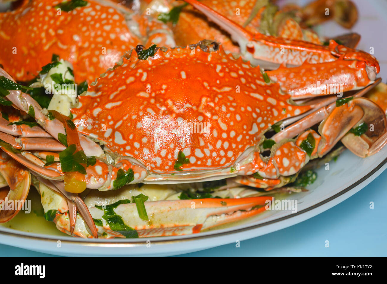 tasty homemade hot boiled crab Stock Photo - Alamy