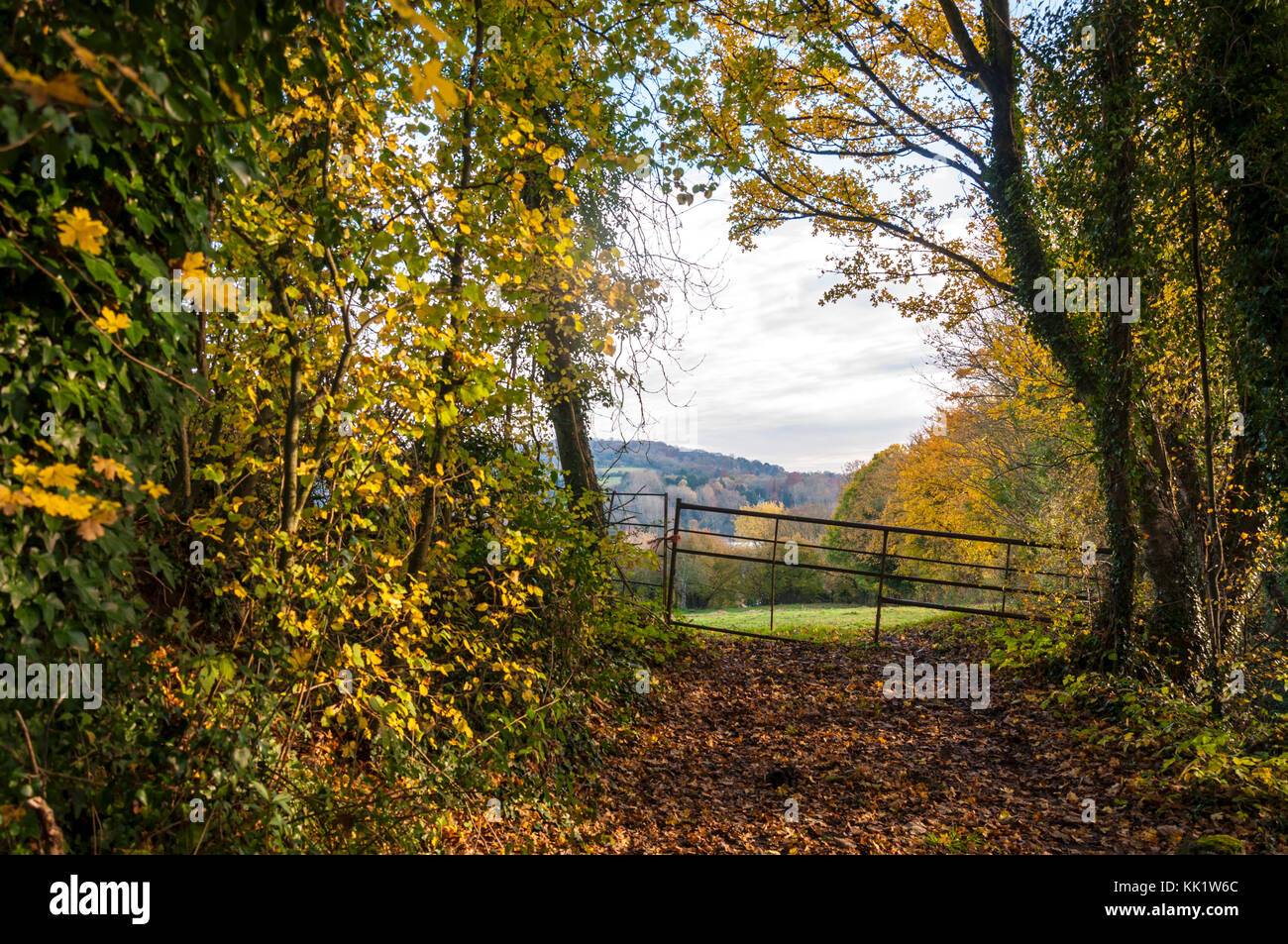 Village of Batheaston, Somerset, UK. Rural England in autumn weather ...