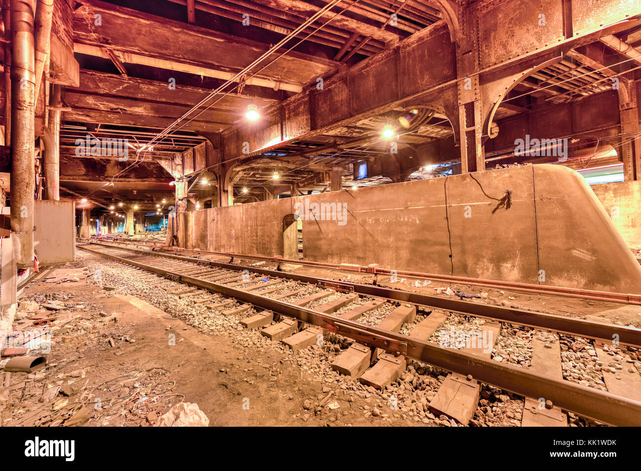 Underground train tracks of Grand Central Station in New York City ...
