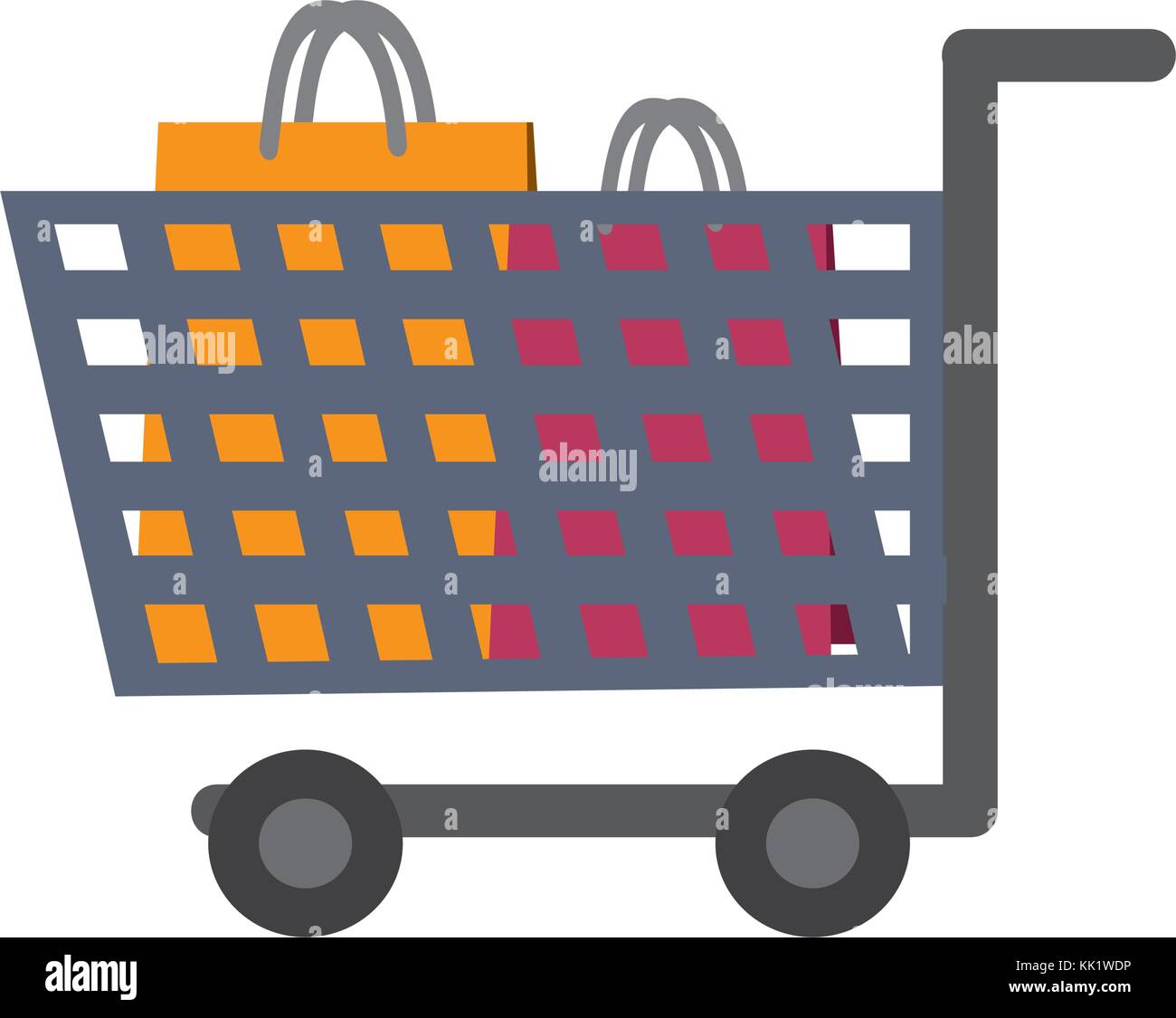 Bags inside shopping cart design Stock Vector Image & Art - Alamy