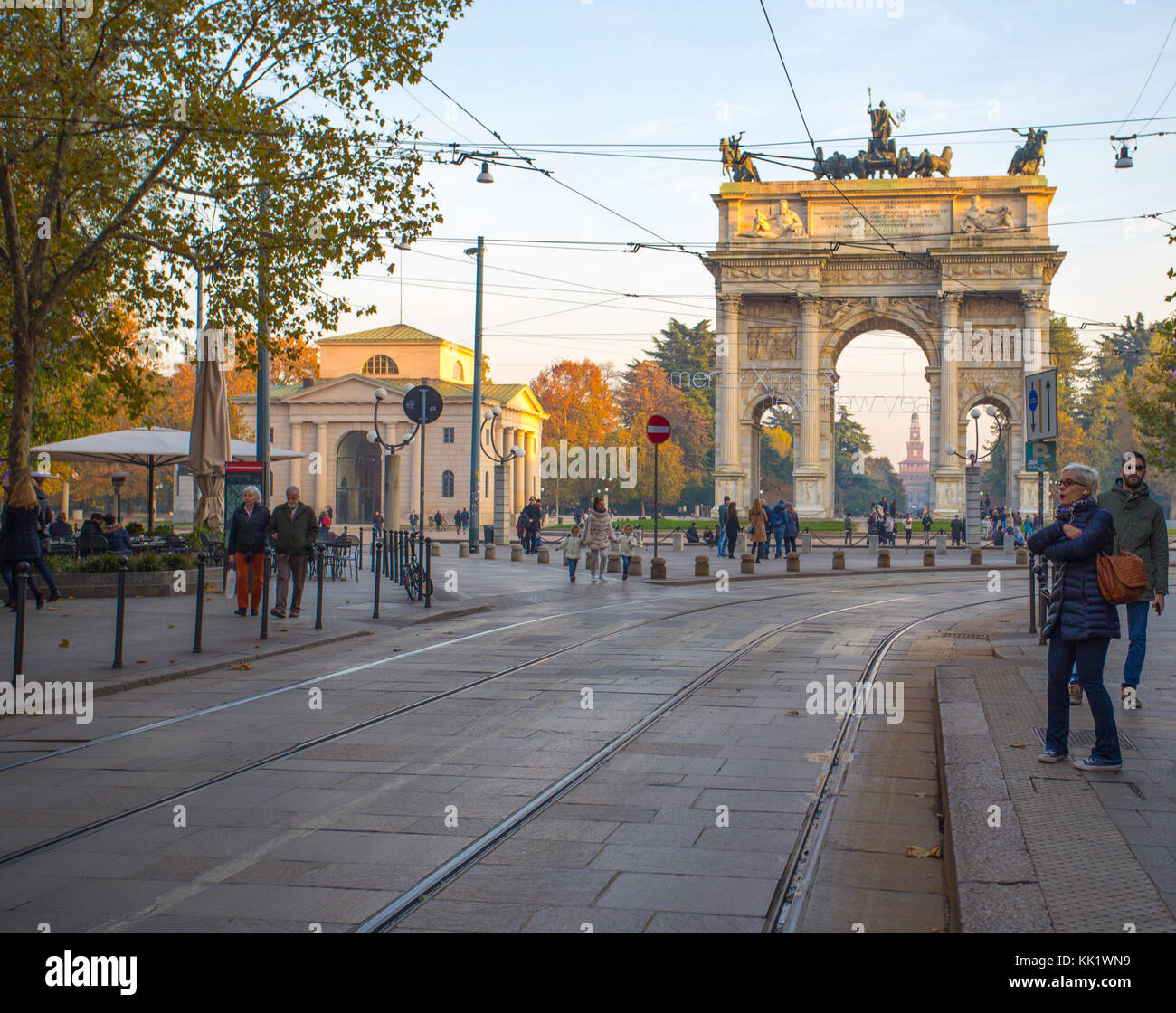 MILAN, ITALY, NOVEMBER 11, 2017 - Arco della Pace, (Arch of Peace ...