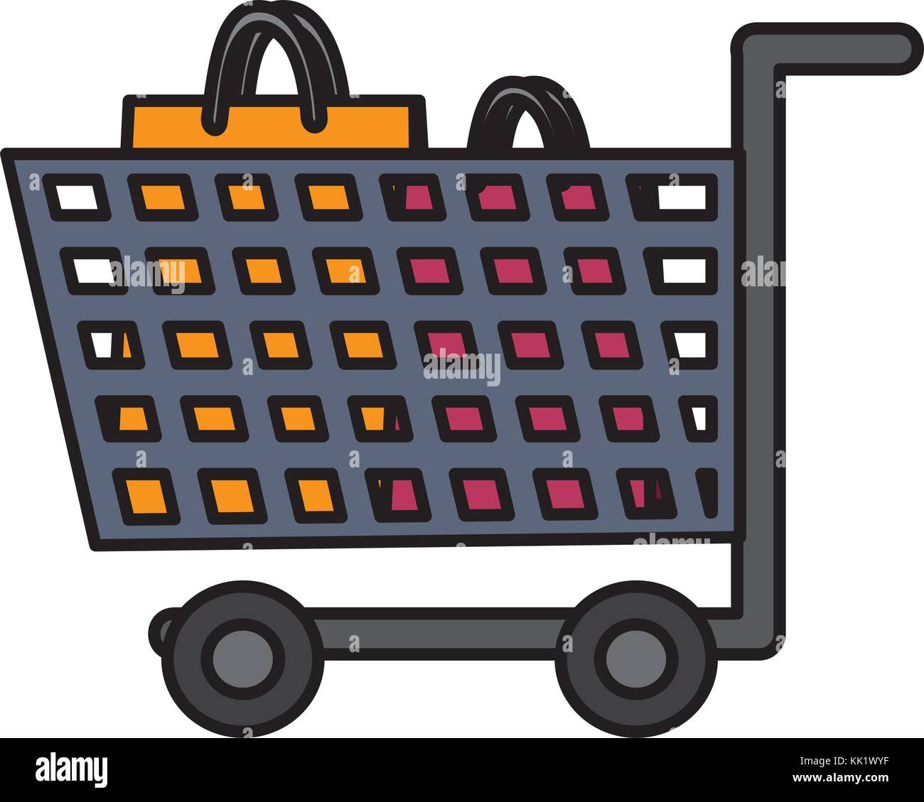 Bags inside shopping cart design Stock Vector Image & Art - Alamy