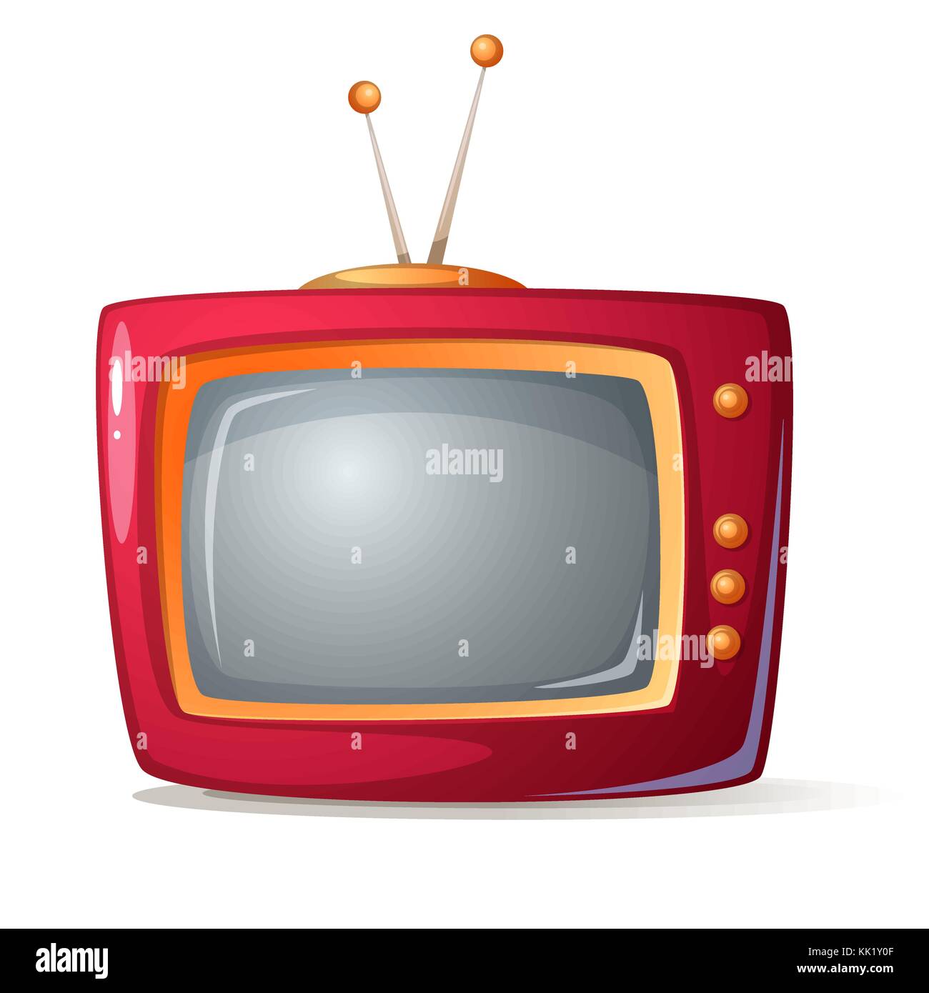 Cartoon red tv. Shadow and glare Stock Vector Image & Art - Alamy