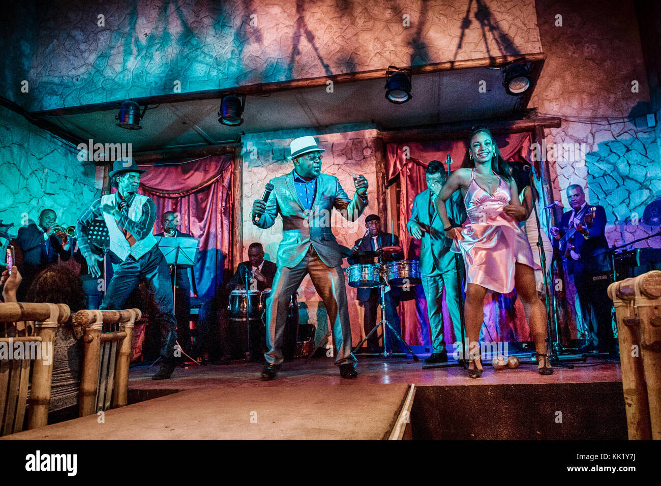 A singer and dancers of Buena Vista Social Club performs at the famous ...