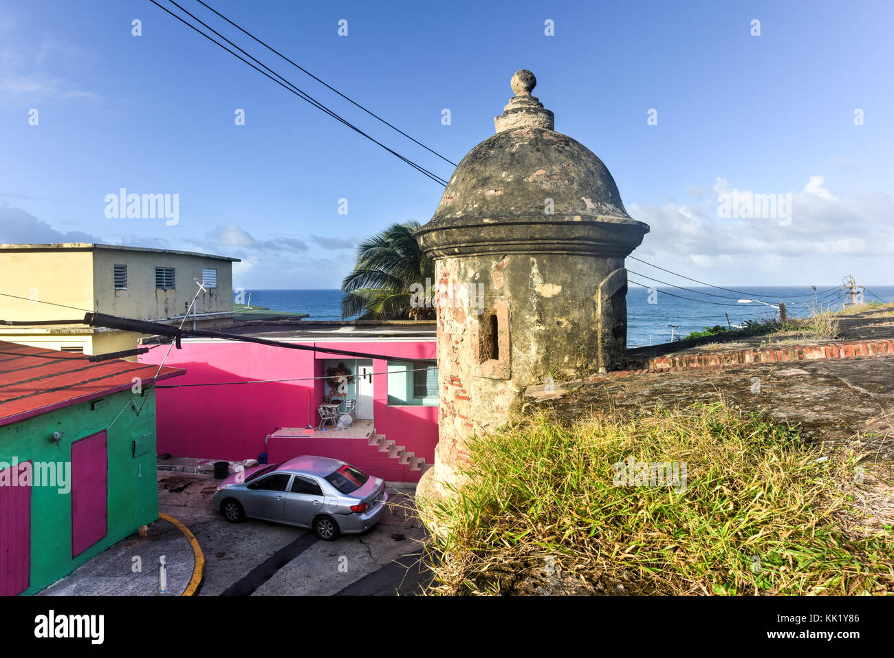 City Walls and lookout along the streets of San Juan, Puerto Rico Stock ...