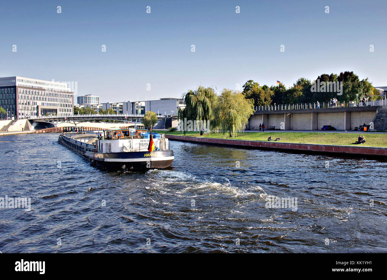 Spree river, water transport, ships, Berlin Stock Photo - Alamy