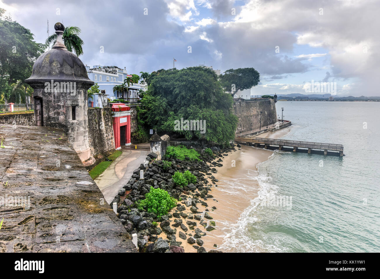 San Juan Gate in the old city in San Juan, Puerto Rico. Last remaining ...
