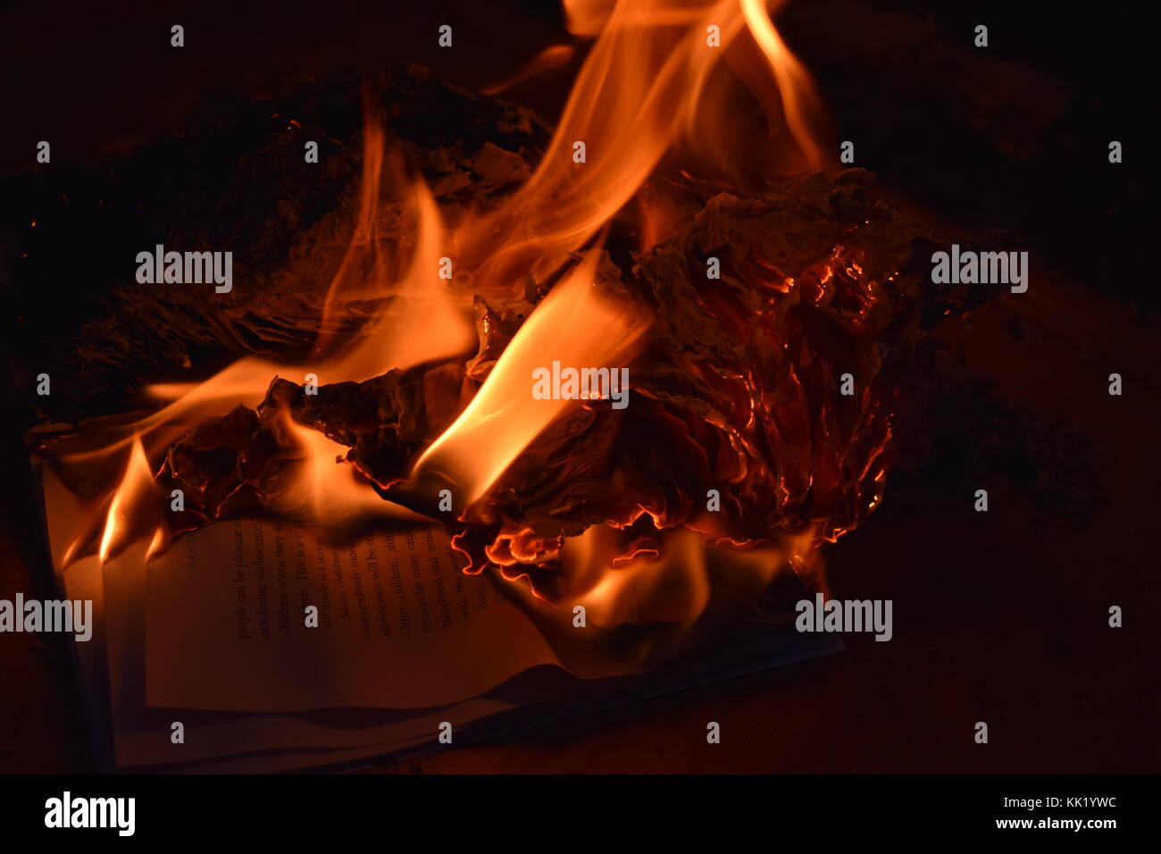 A book on fire Stock Photo - Alamy