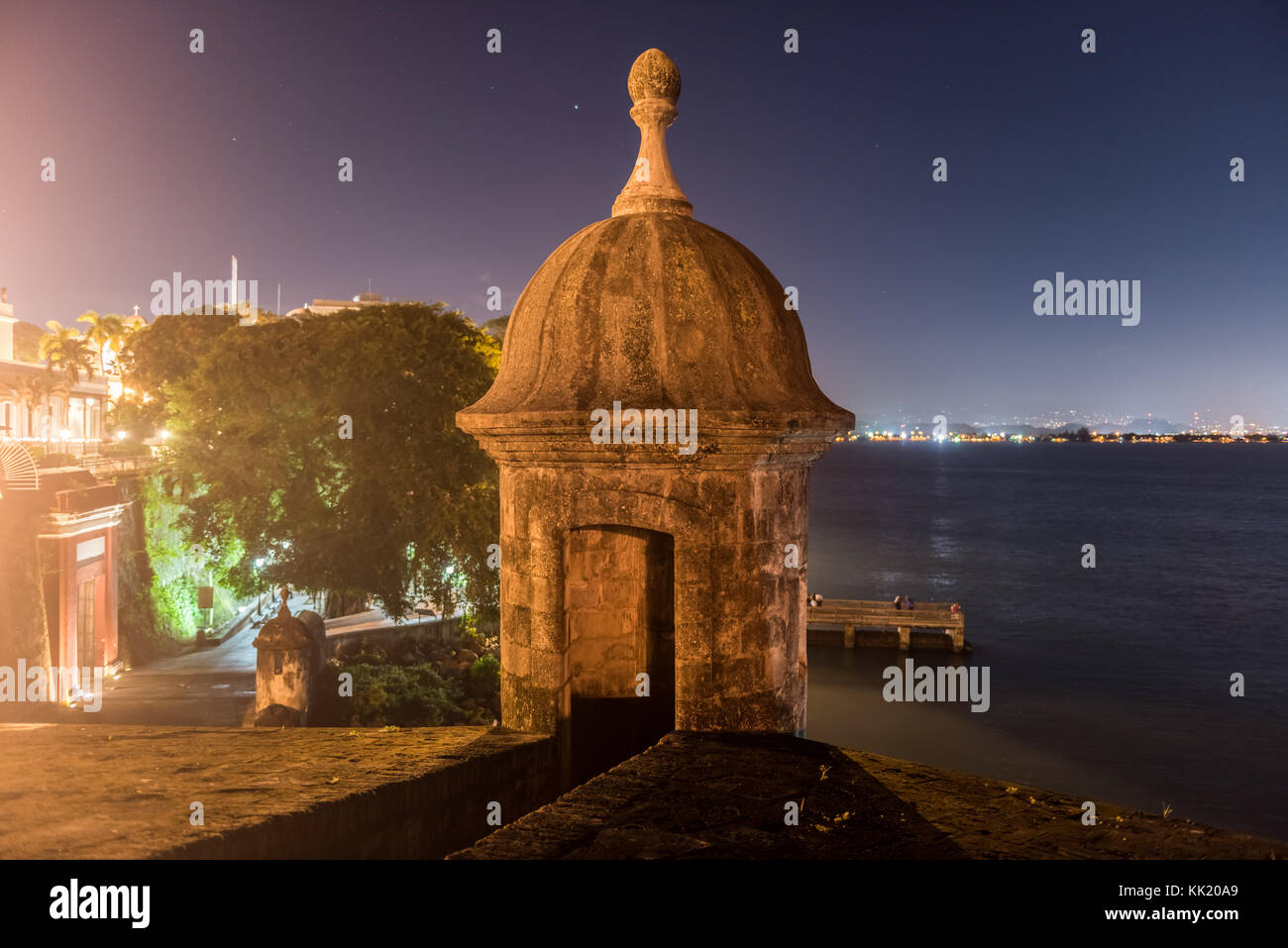 Lookout Tower along the walls of Old San Juan, Puerto Rico from Plaza ...