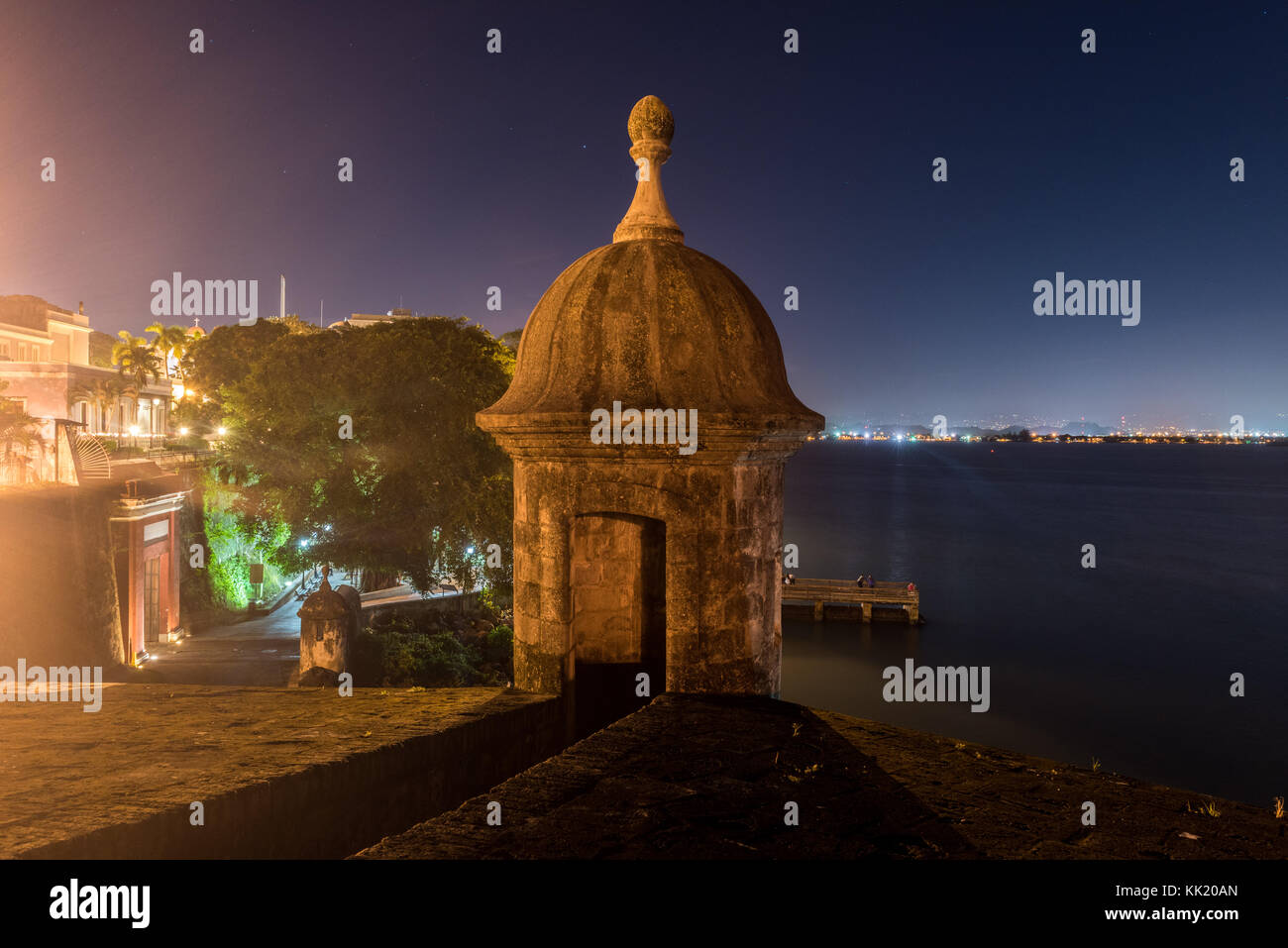Lookout Tower along the walls of Old San Juan, Puerto Rico from Plaza ...
