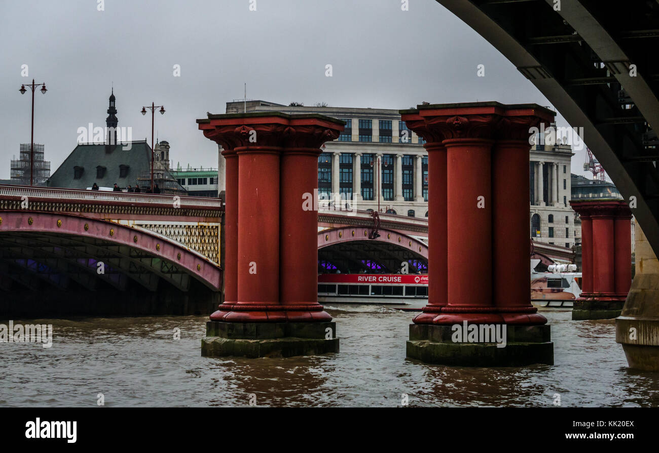 Disused Victorian bridge supports of Victorian Blackfriars railway ...
