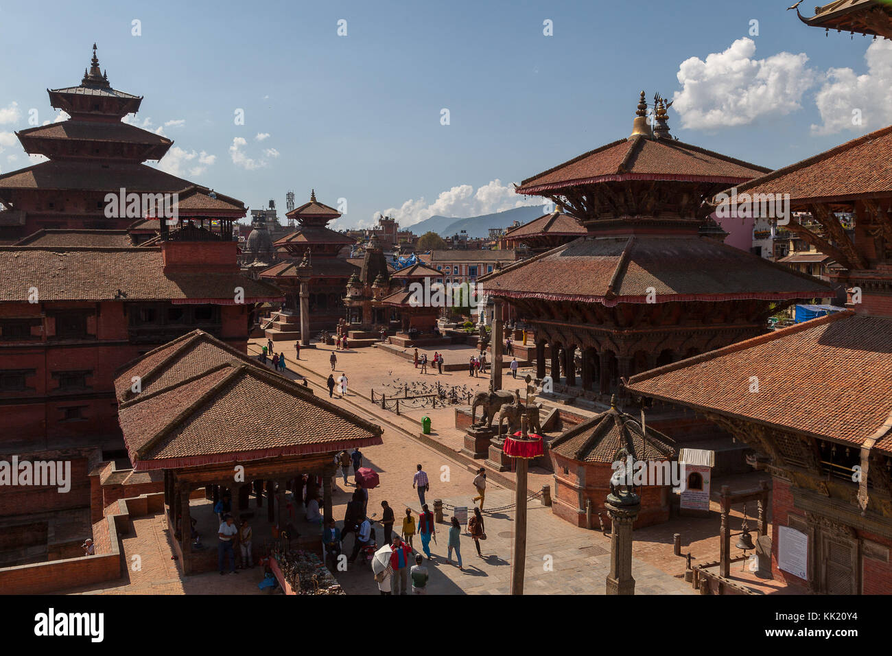 Elevated view of Durbar square, Kathmandu, Nepal Stock Photo - Alamy