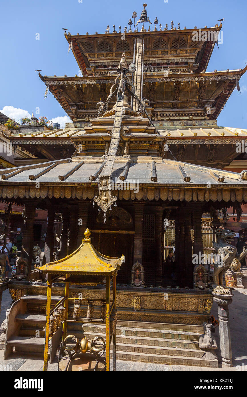 Golden Temple (Kwa Bahal) on Durbar square. Patan, Kathmandu, Nepal ...