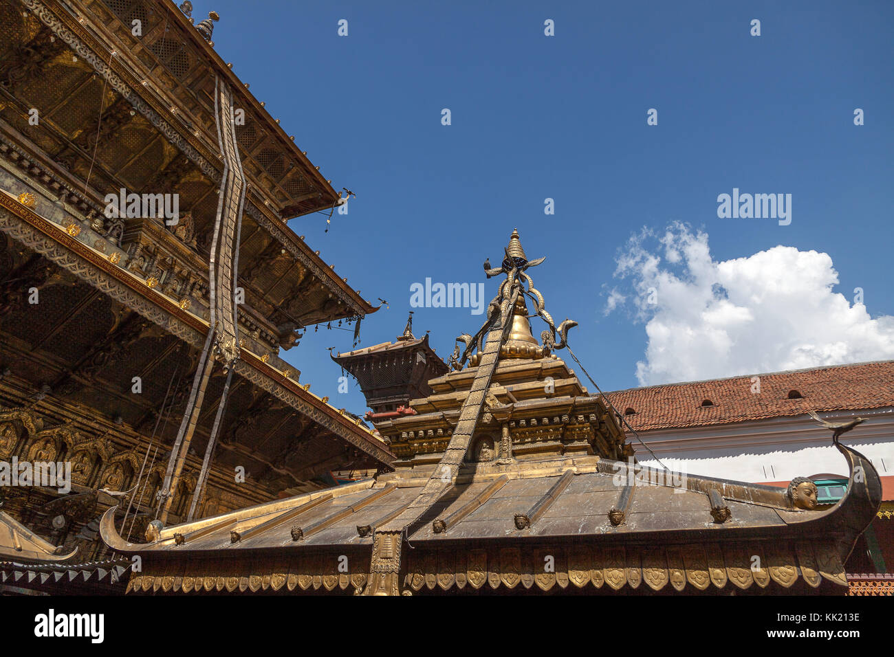 Golden Temple (Kwa Bahal) on Durbar square. Patan, Kathmandu, Nepal ...