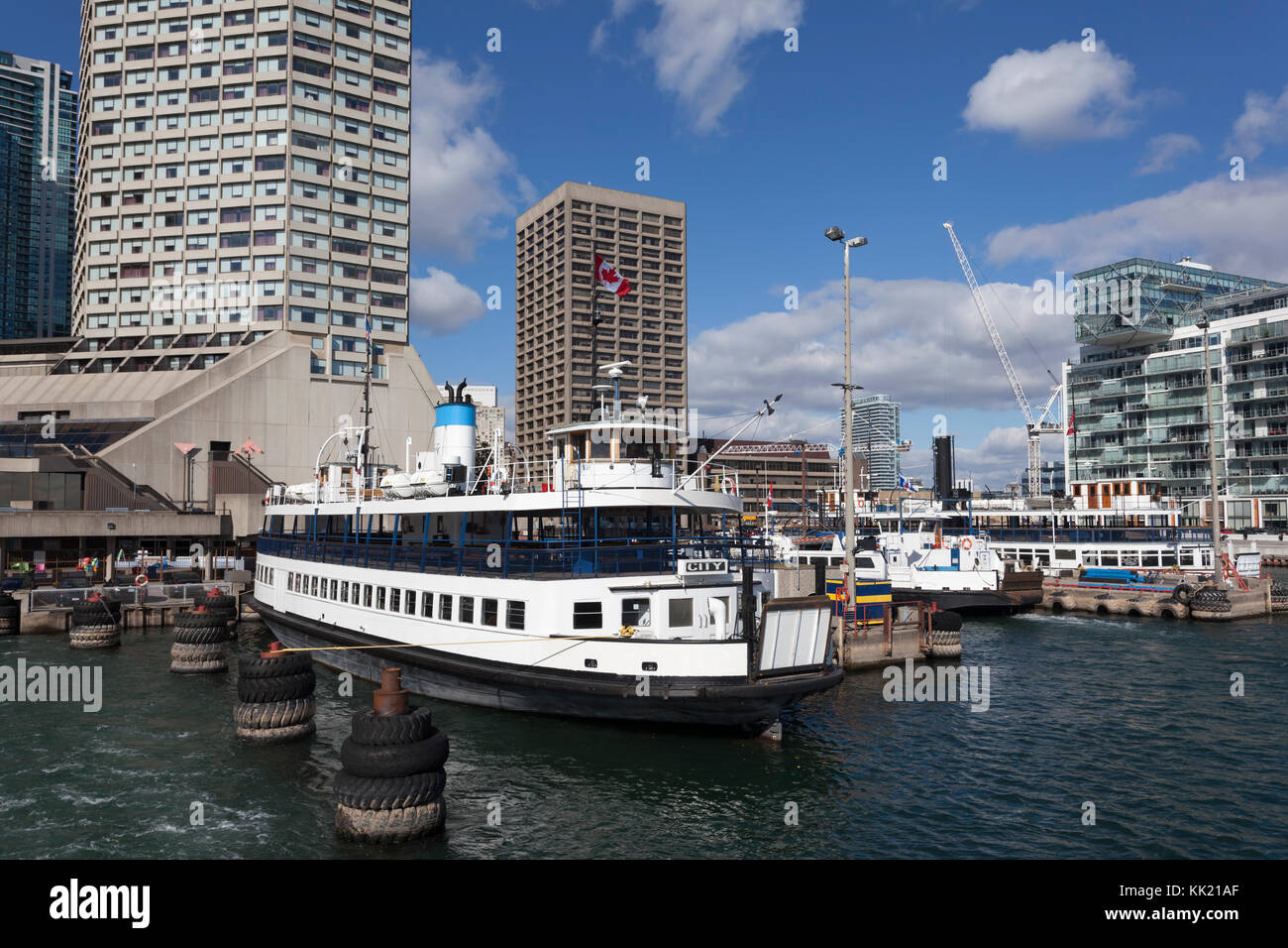 Centre Island ferry boat in Toronto. The ferry brings passengers from ...