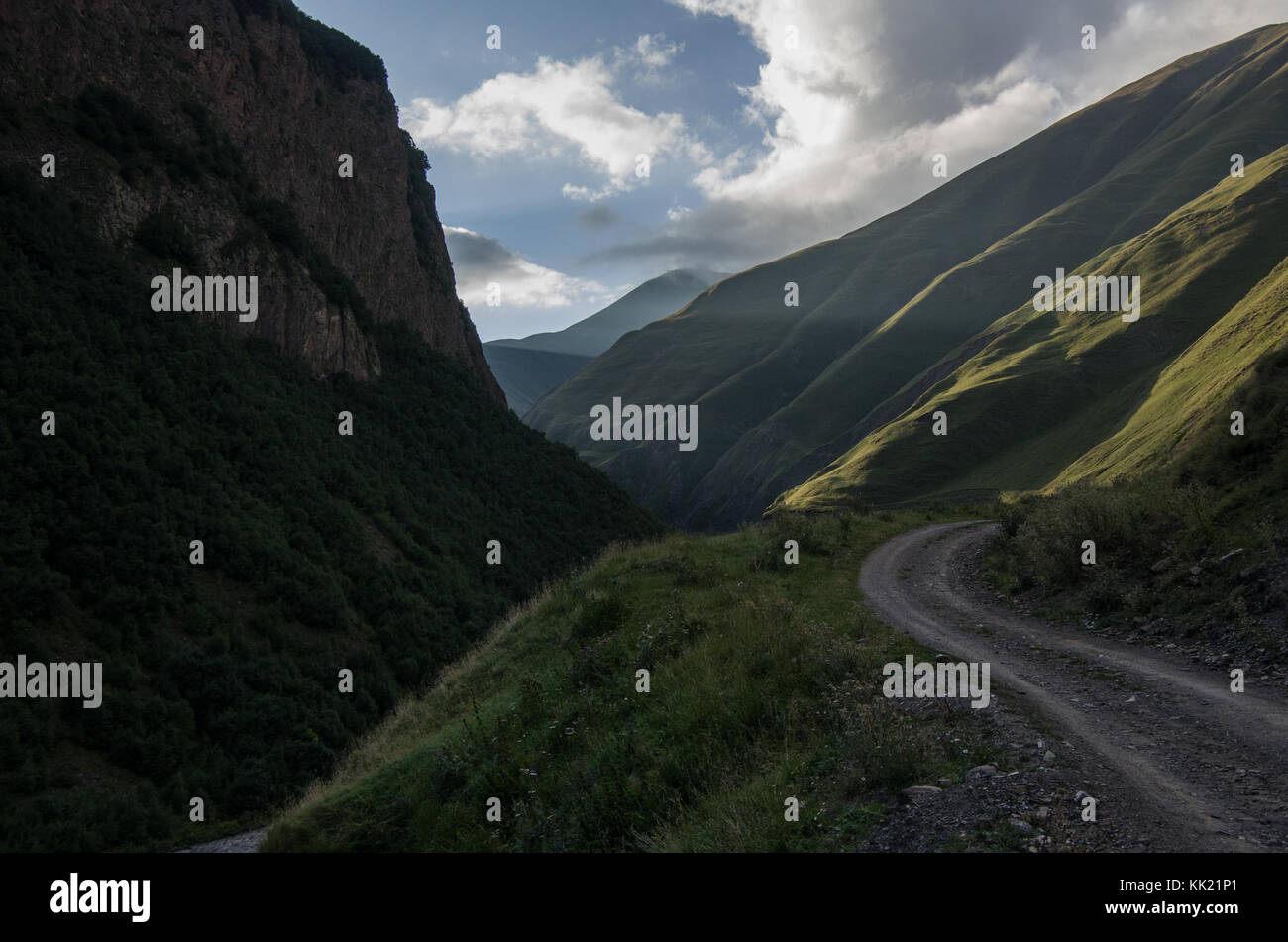 Terek river in Thurso mountain valley. Mtskheta-Mtianeti Region ...