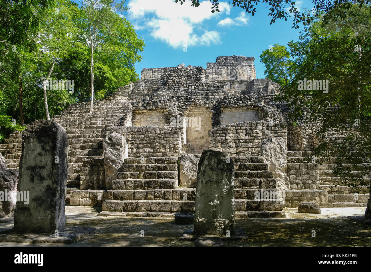 Steps of the pyramid stairs. Structure of 1 in the complex rises over ...