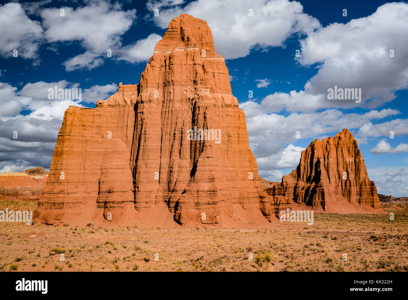 Temple of the Sun and Temple of the Moon in Capitol Reef National Park ...