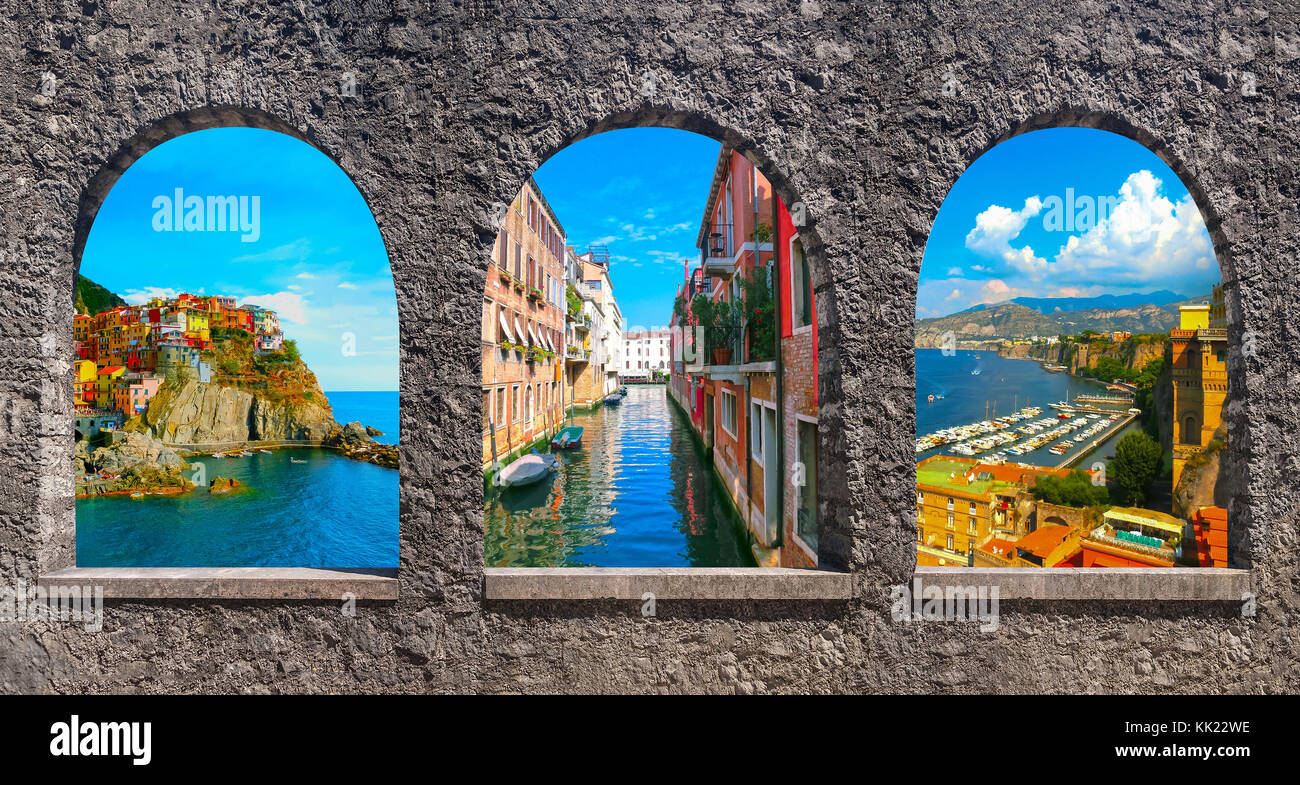 Collage from photos of Italy Stock Photo - Alamy