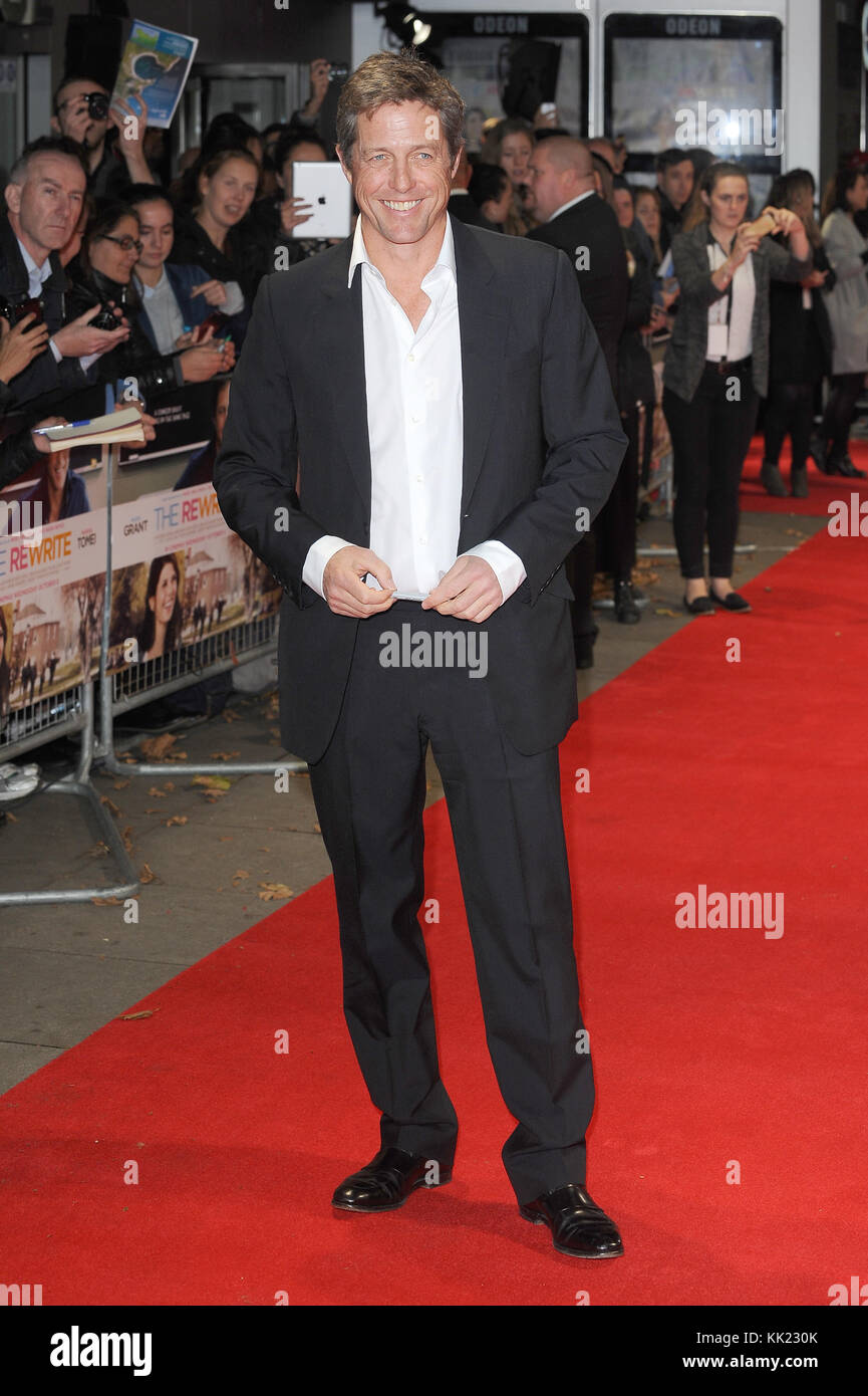 English actor Hugh Grant attends the European Premiere of The Rewrite ...