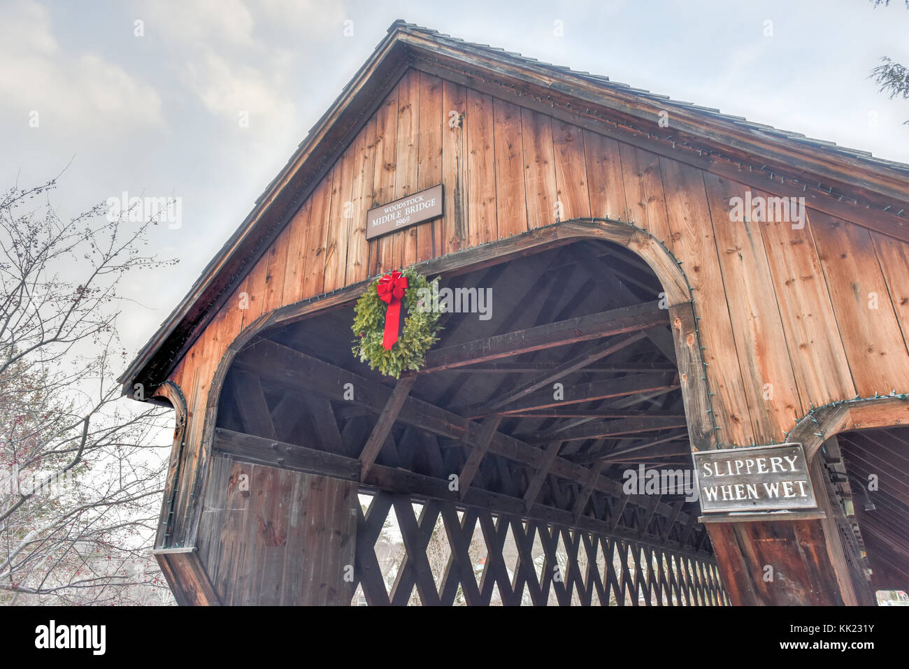 Middle Covered Bridge in Woodstock, Vermont Stock Photo - Alamy
