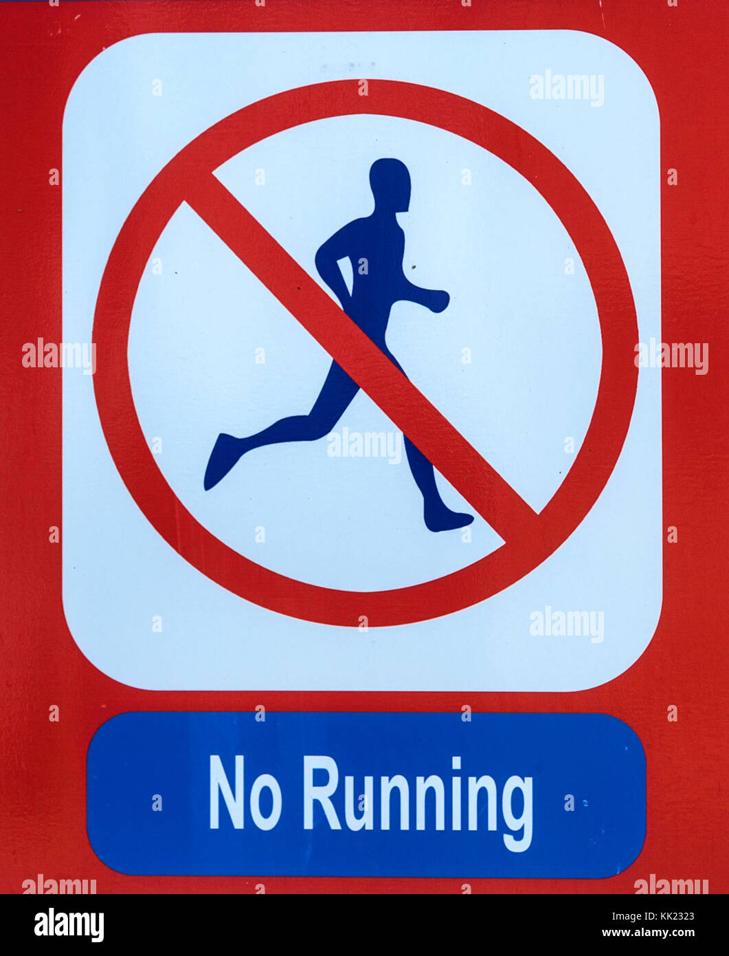 Close up no running sign Stock Photo - Alamy