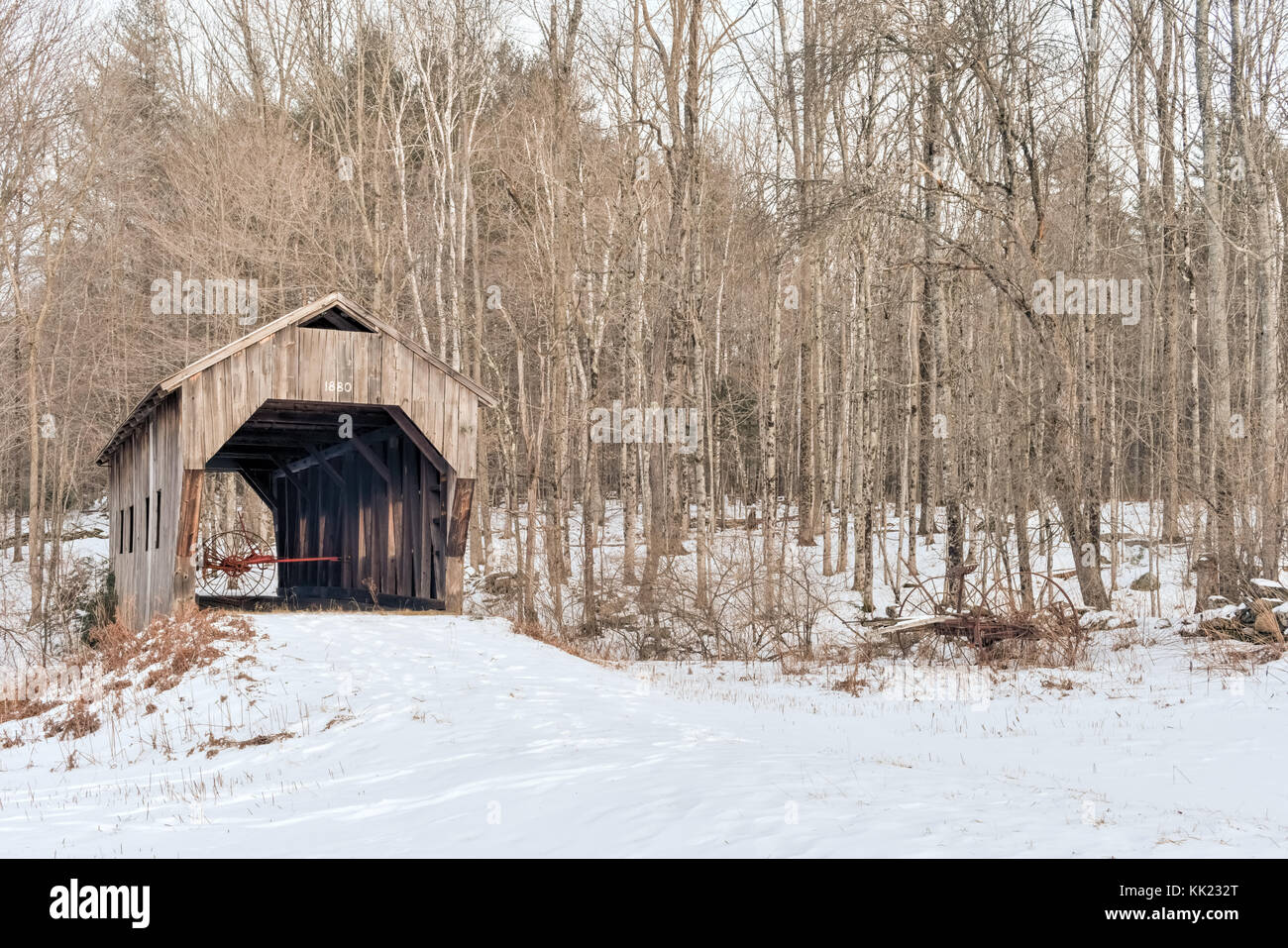 Titcomb/Stoughton Covered Bridge in Perkinsville, Vermont Stock Photo ...
