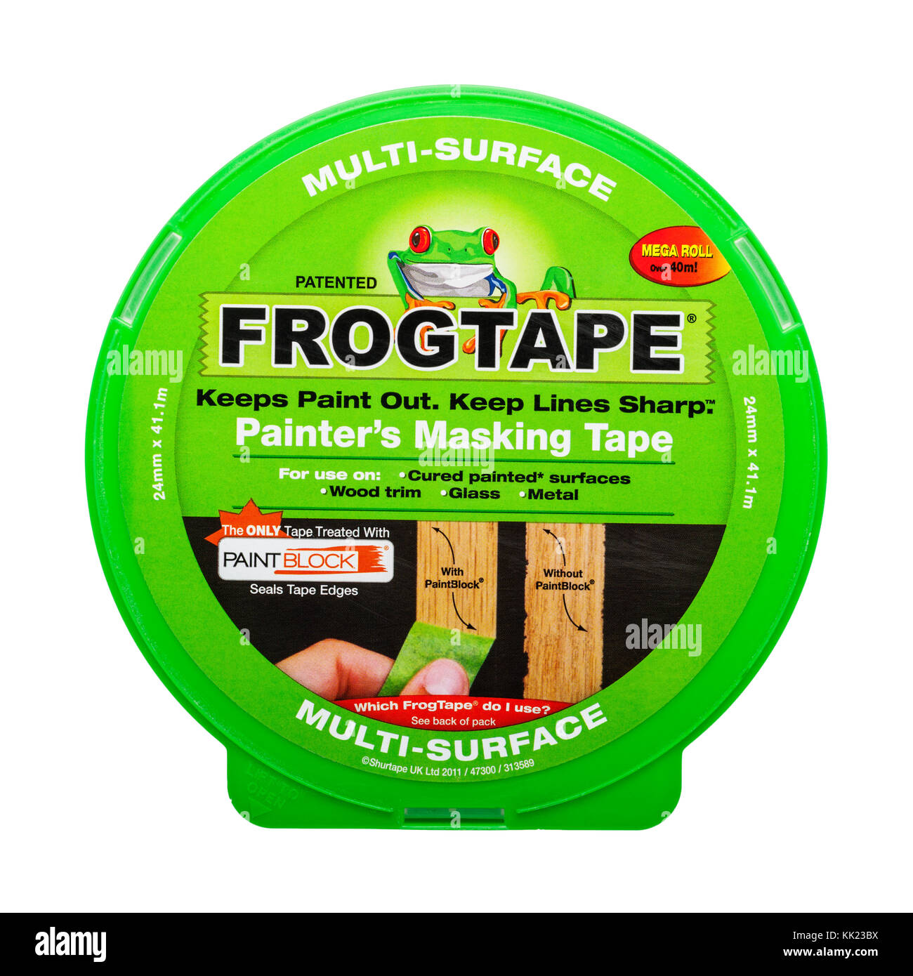 A reel of Frog Tape for decorating on a white background Stock Photo ...