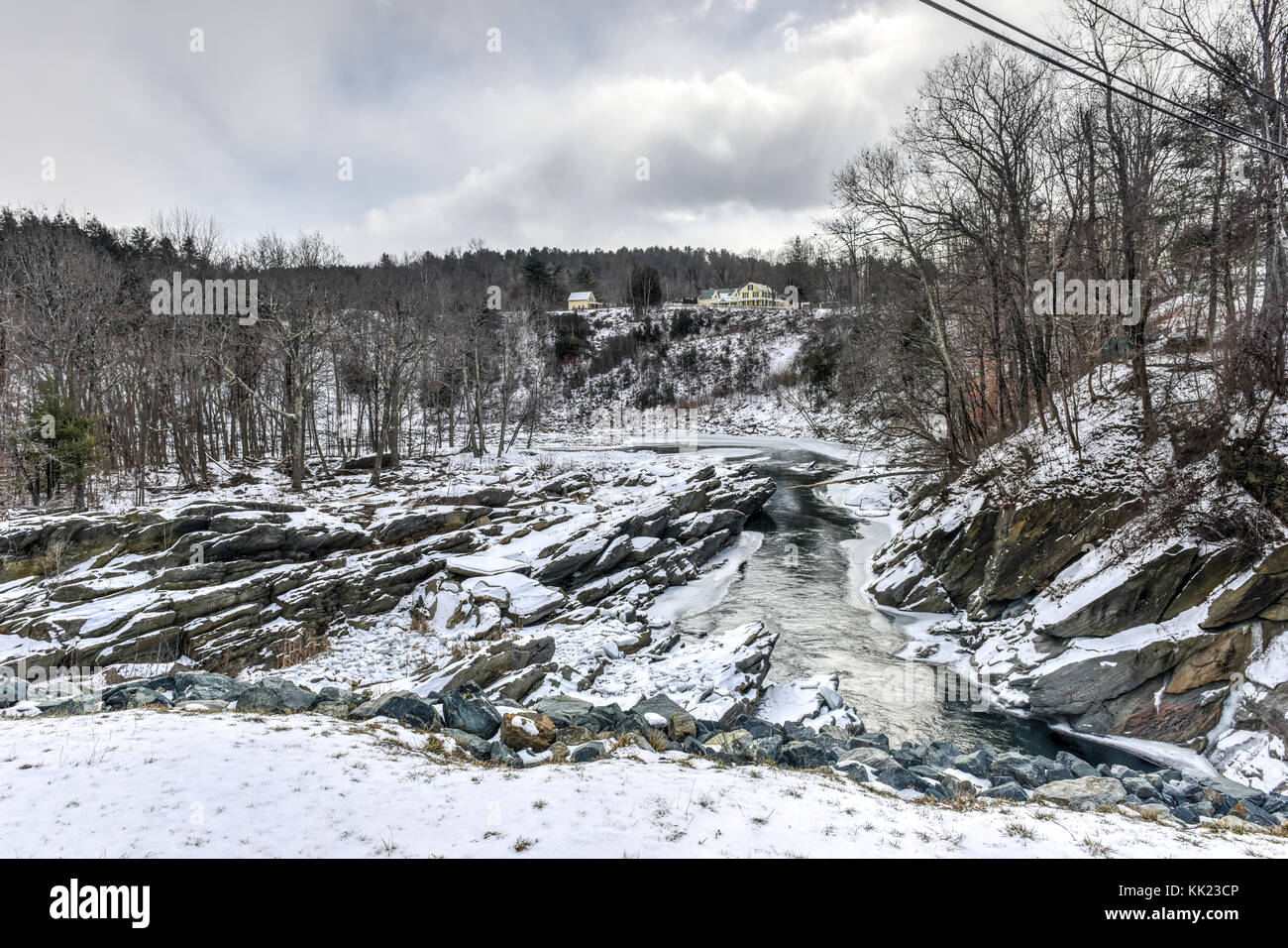Quechee River Park Vermont during the winter Stock Photo - Alamy