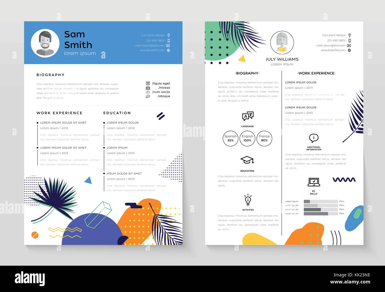 Cv template vector hi-res stock photography and images - Alamy