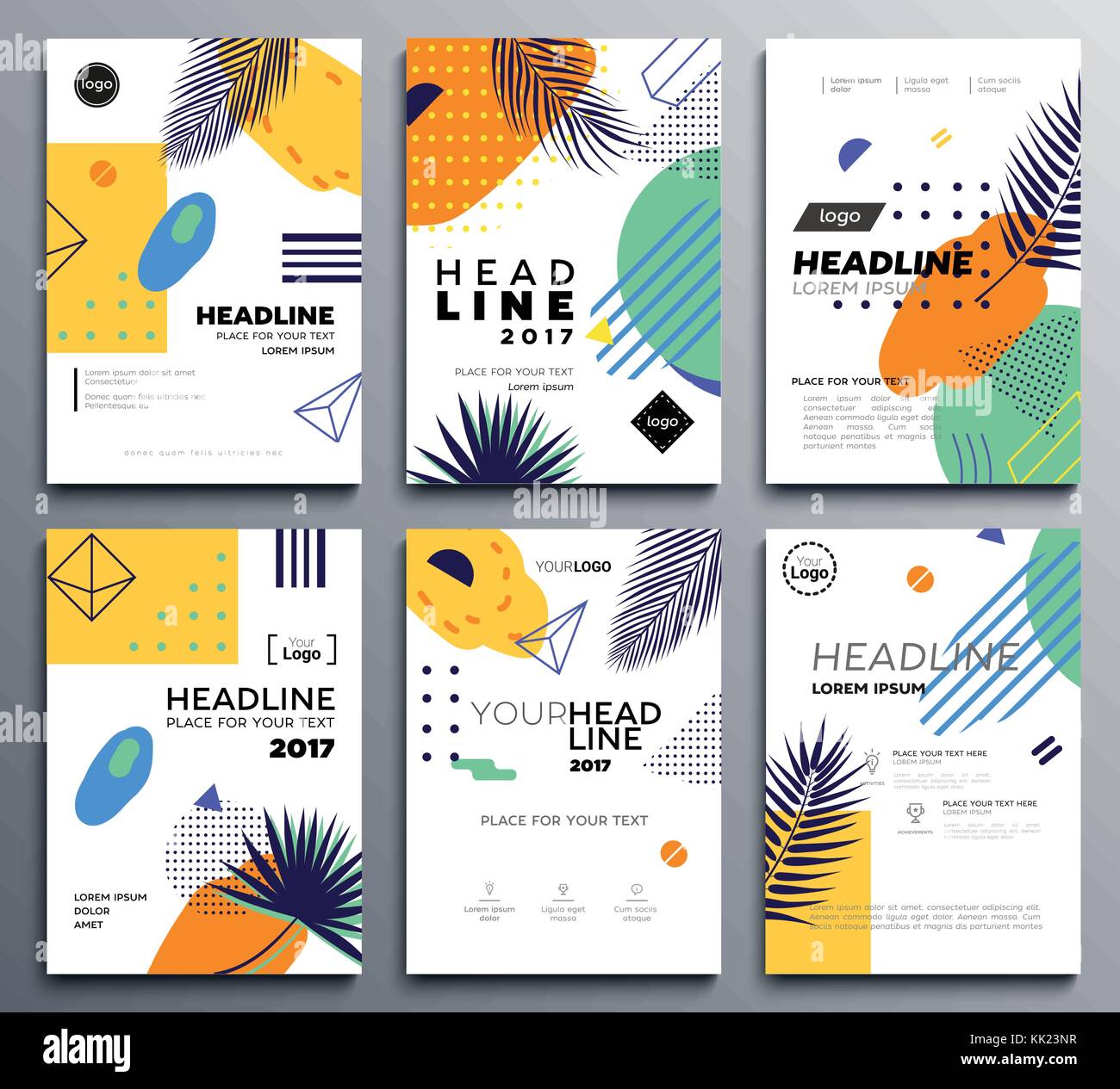 Set of presentation booklet covers - modern vector template a4 pages ...
