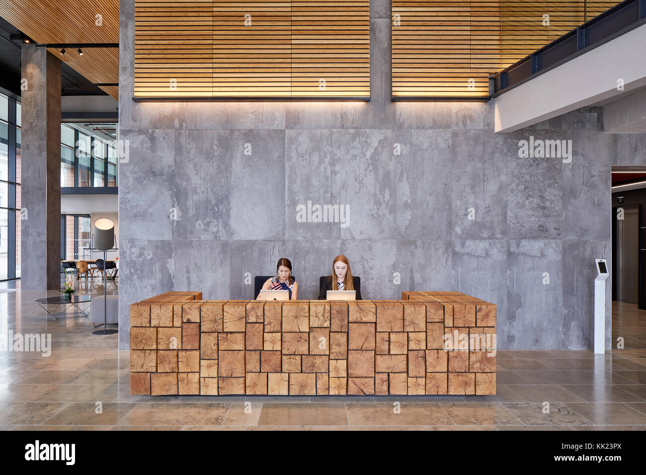 Front elevation of reception desk. Thames Tower, Reading, United ...