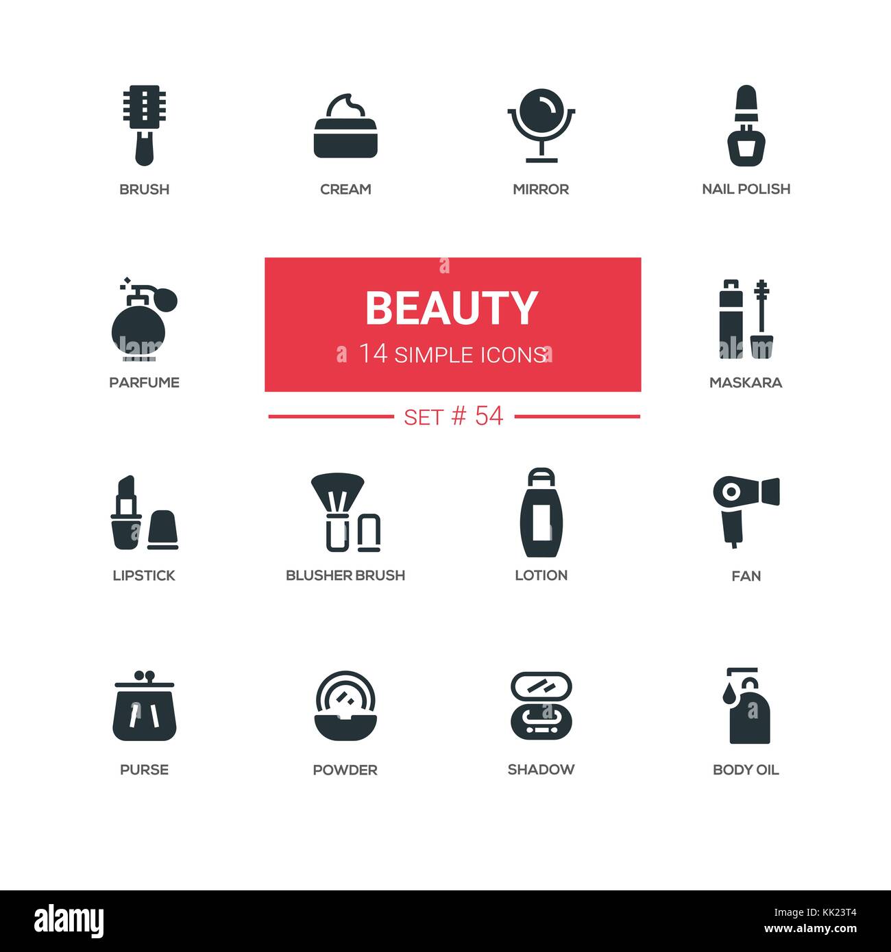 Fashion concept, beauty - line design icons set Stock Vector Image ...