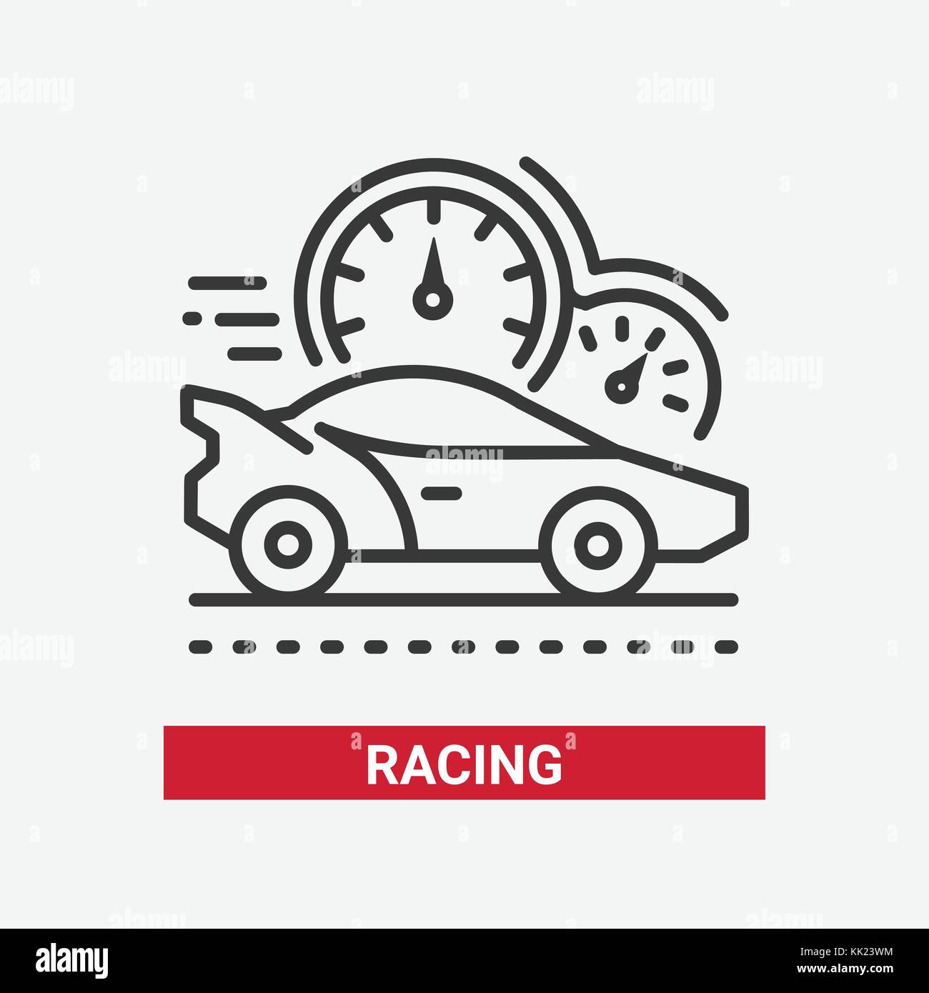 Racing game - line design single isolated icon Stock Vector Image & Art ...