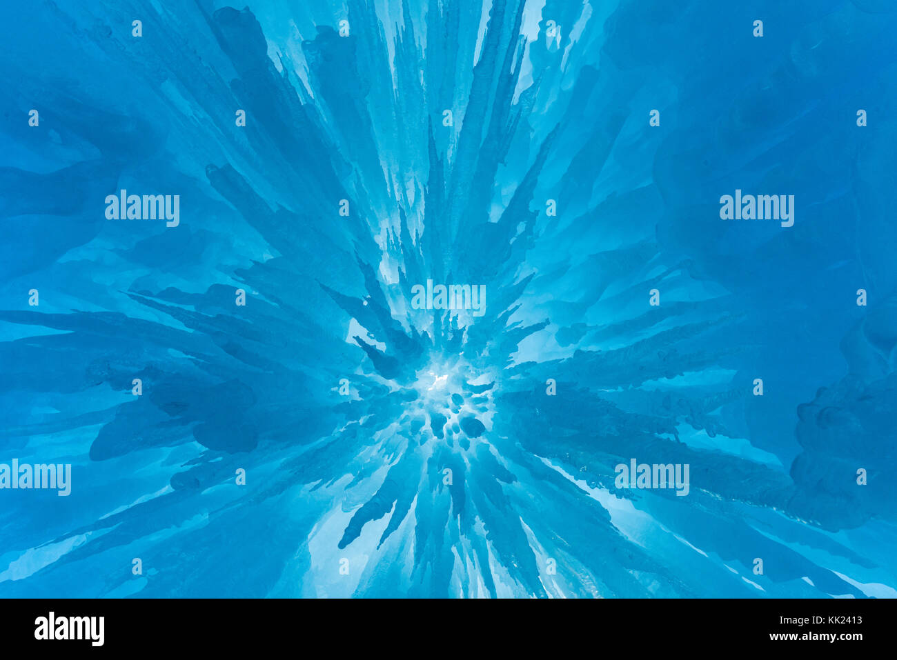 Translucent blue icicles in a frozen ice wall Stock Photo - Alamy