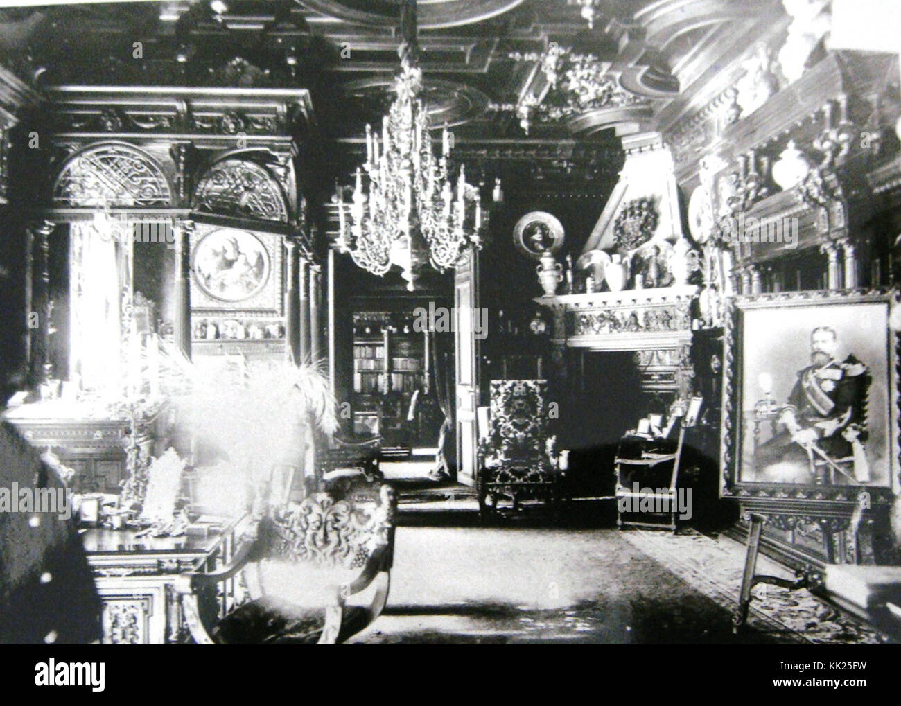 Working room of Carol I of Romania, 1906 1907 Stock Photo - Alamy