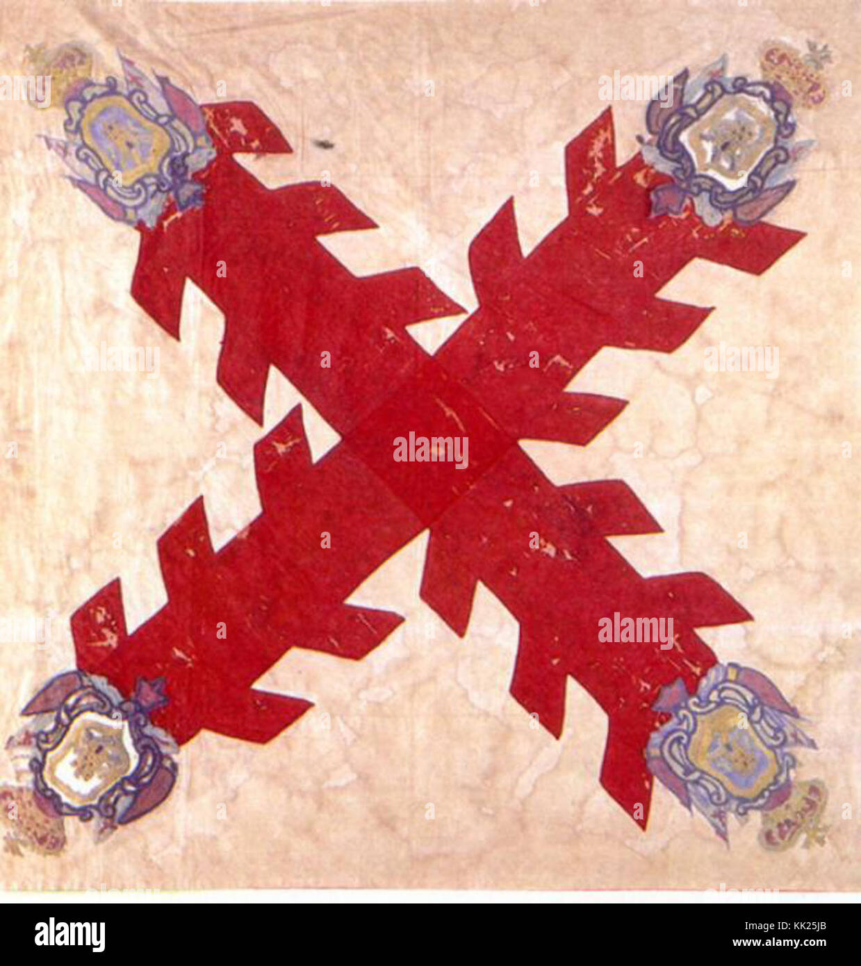 An image of the flag (Estandarte) from the Viceroyalty of New Spain ...
