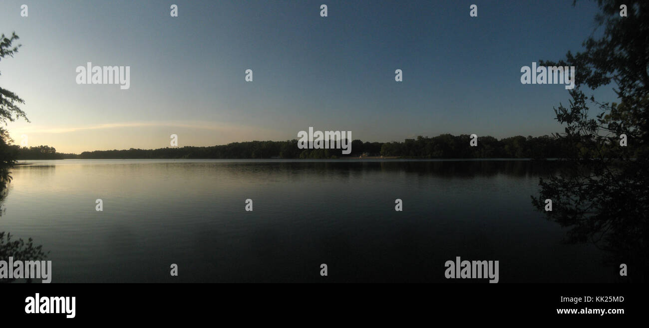 Lake Parvin at Sunset Stock Photo - Alamy