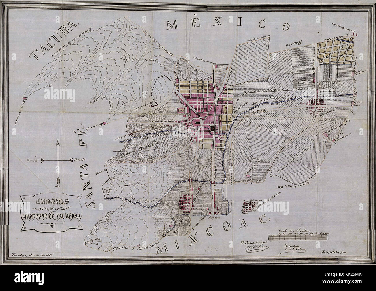 Map of Tacubaya, D.F. 1897 Stock Photo - Alamy