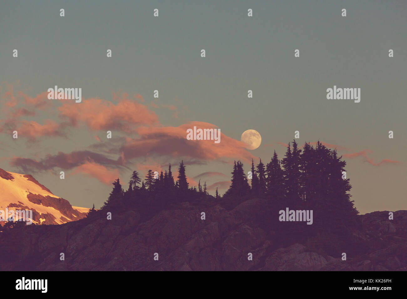 full moon light in mountains Stock Photo - Alamy