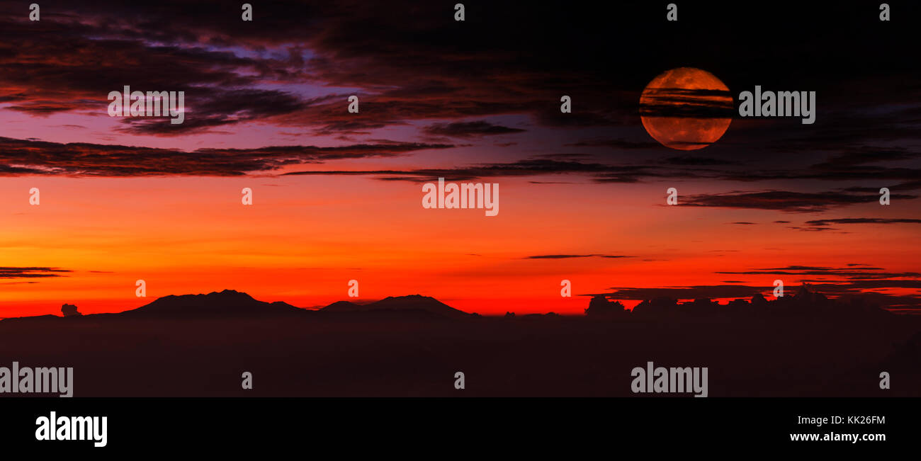 Full moon light in mountains Stock Photo - Alamy