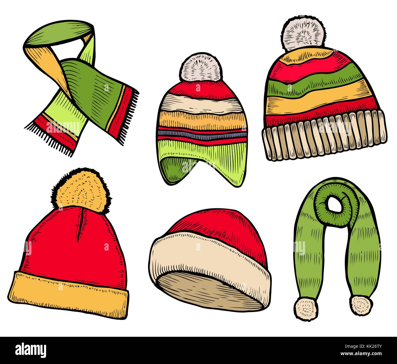 Hand drawn skier Cut Out Stock Images & Pictures - Alamy