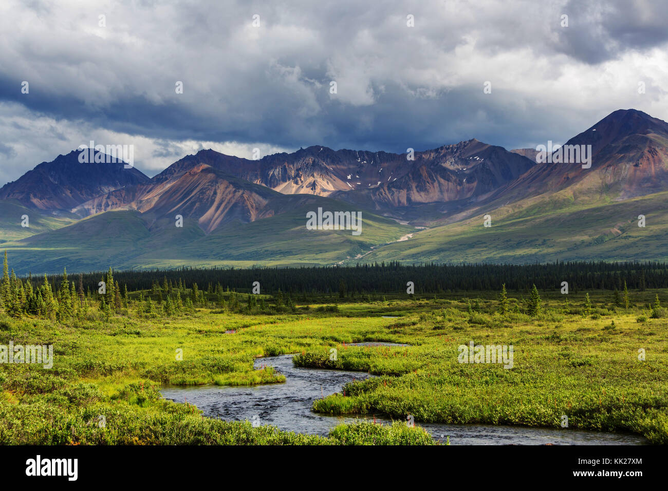 Mountains of Alaska in summer Stock Photo - Alamy
