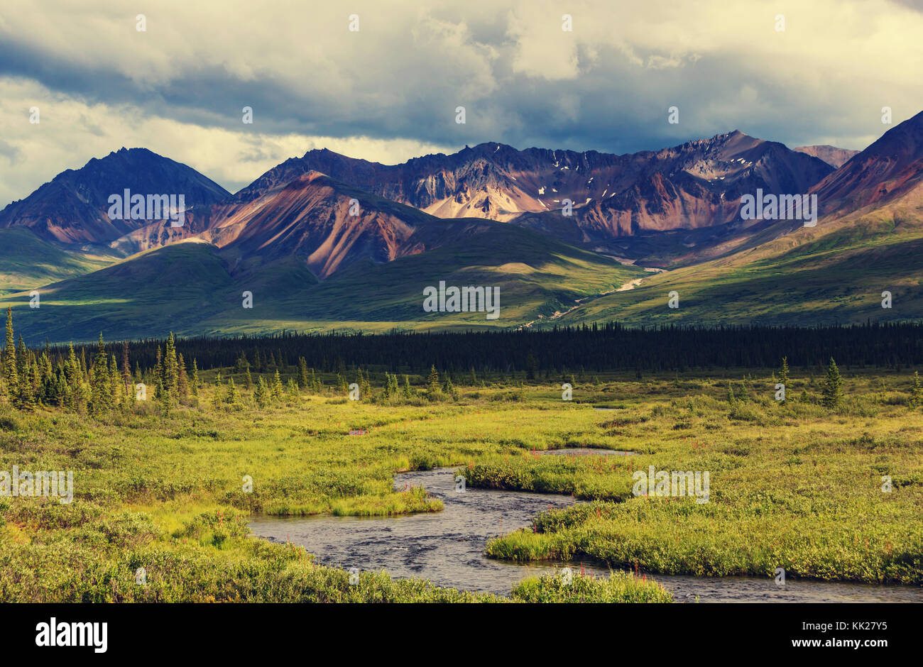 Mountains of Alaska in summer Stock Photo - Alamy