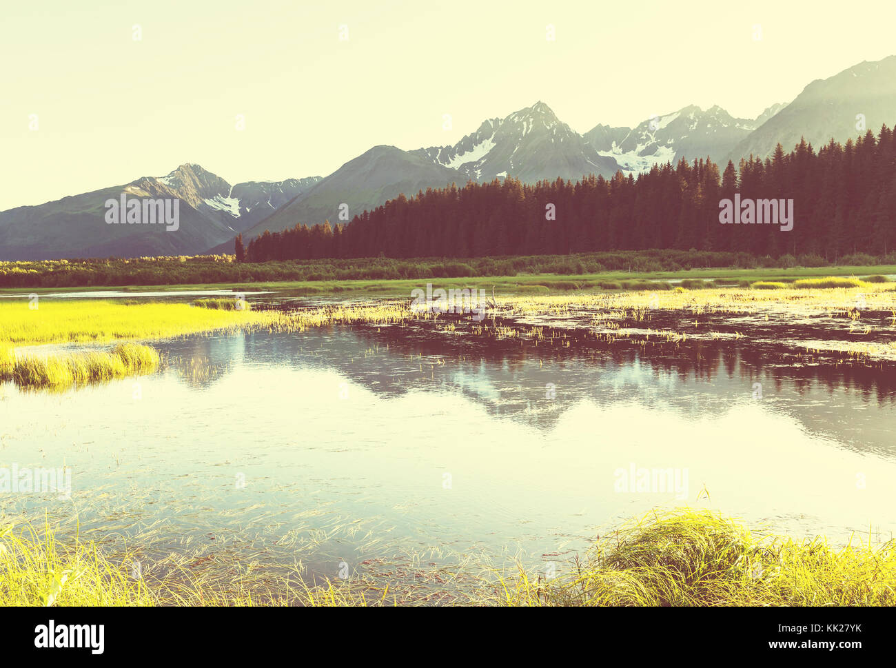 Mountains of Alaska in summer Stock Photo - Alamy